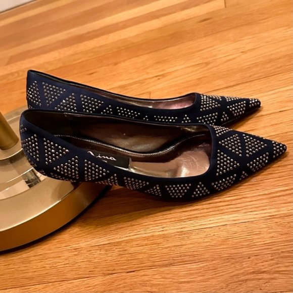 Nina Shoes | Shoes | Nina Shoes Navy Blue And Diamond Triangle Pattern ...